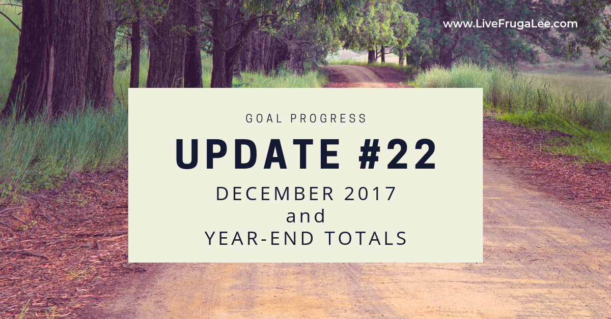 Goal Progress: Update #22, December 2017 and Year-End Totals - LiveFrugaLee